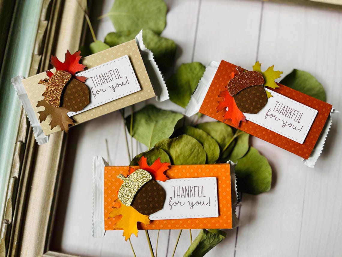 Thanksgiving Favor Holders Bags, Fall Party Gifts, Fall Leaves Acorn ...