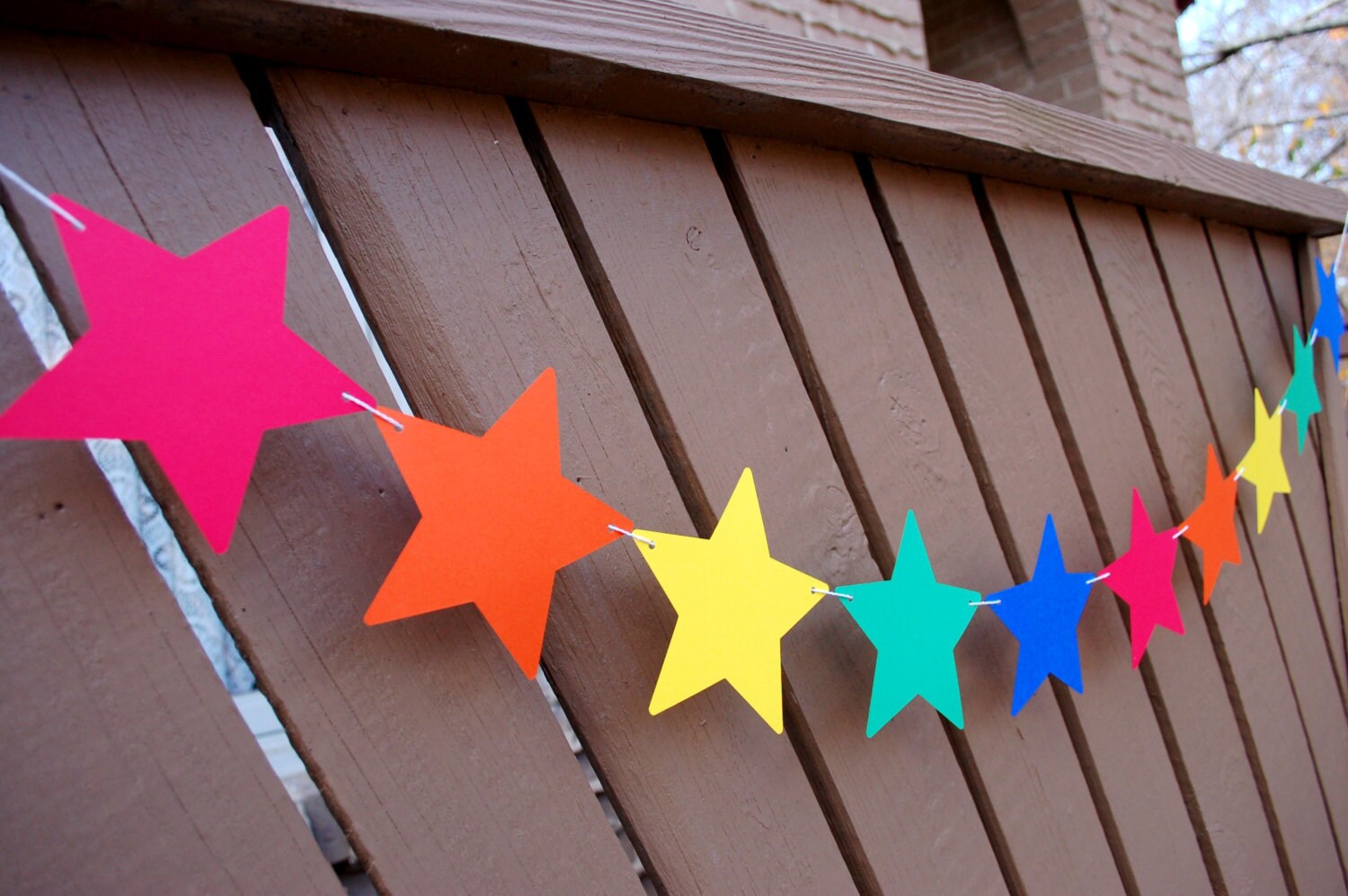 STAR Garland Birthday Party Banner Rainbow Primary Color | Etsy