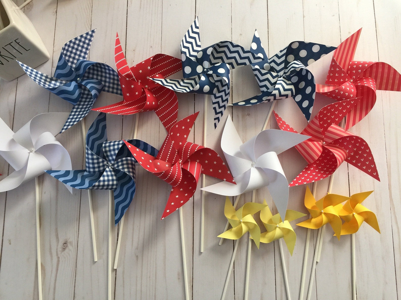 Patriotic Pinwheels Summer Nautical Pinwheel Boy Party BBQ 4th - Etsy