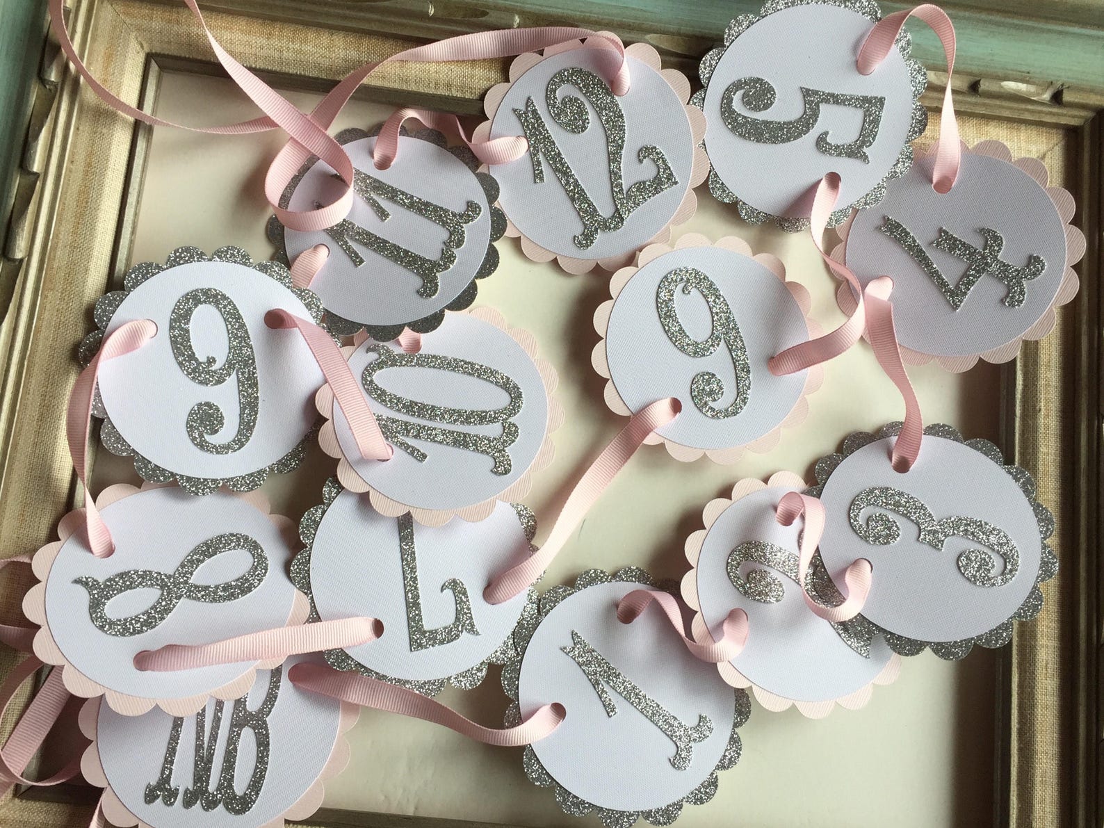 1st ONE Birthday Party Picture Photo Banner 12 Months Number | Etsy