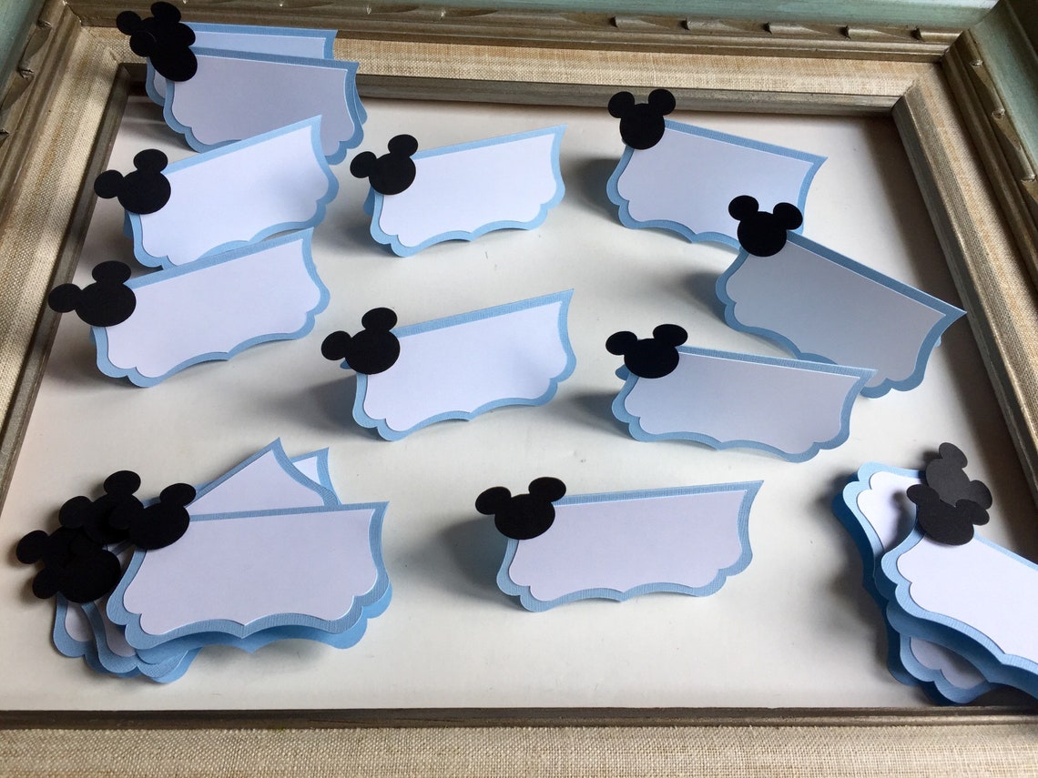 Mickey Mouse Tent Card Placecards One Year Old Toddler Birthday Party ...