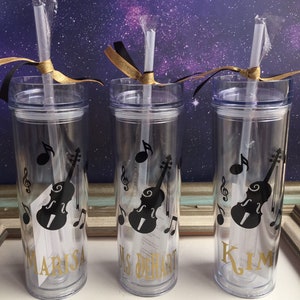 Personalized Violin Cello Tumbler Gift for Music Teachers or Students ...