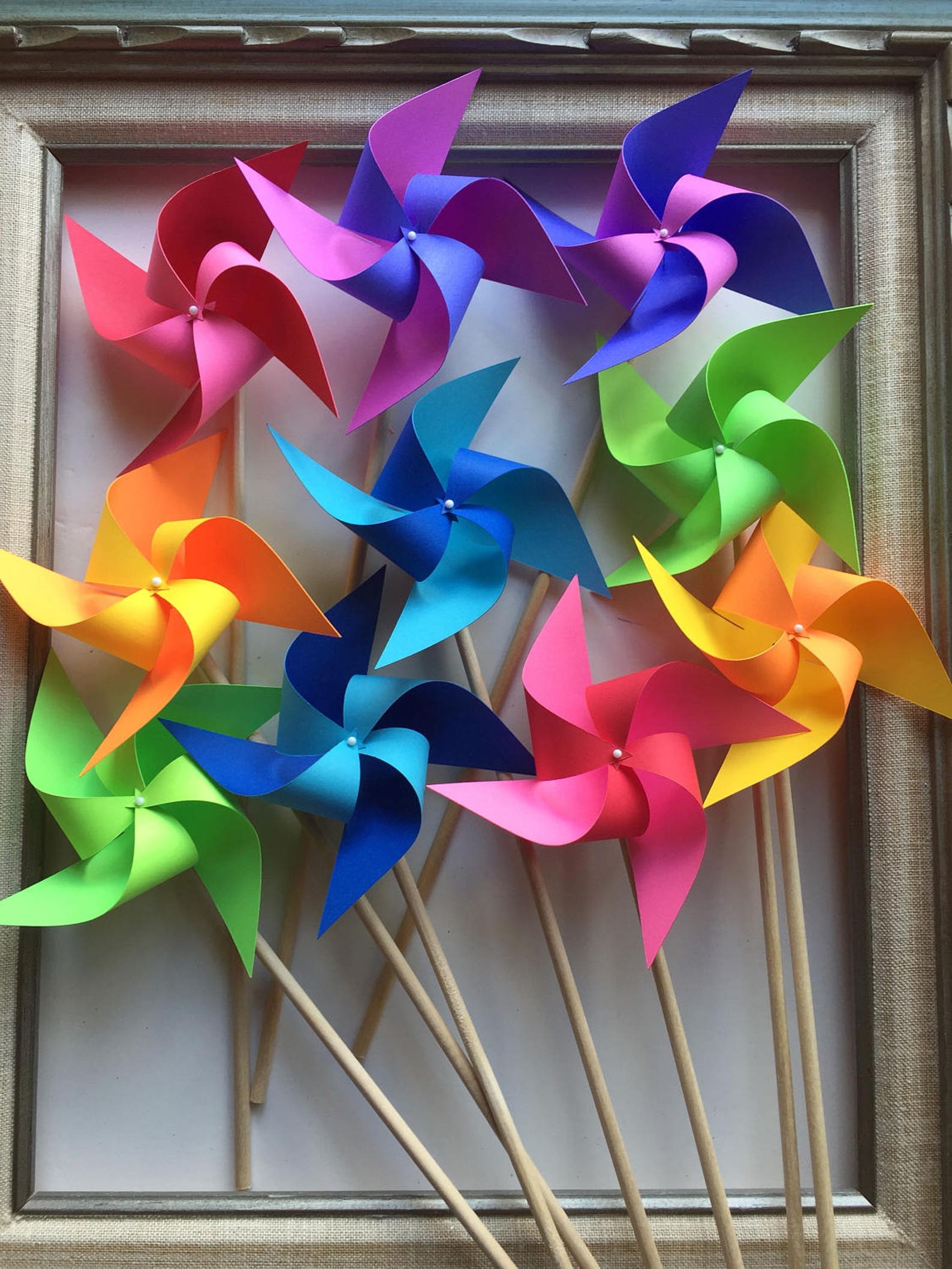 Rainbow Party Pinwheel Easter Table Decor Spinning Windmill - Etsy