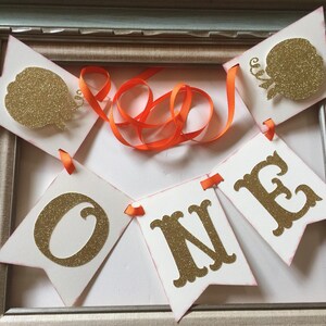 Pumpkin Banner Fall HIGH CHAIR ONE Birthday Banner One Year Old 1st ...