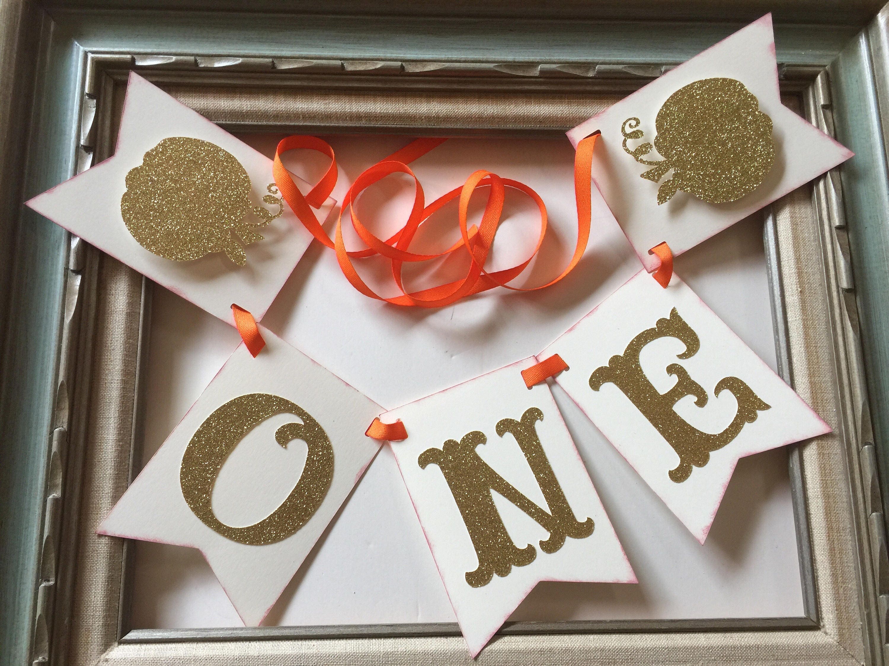 Pumpkin Banner Fall HIGH CHAIR ONE Birthday Banner One Year Old 1st ...