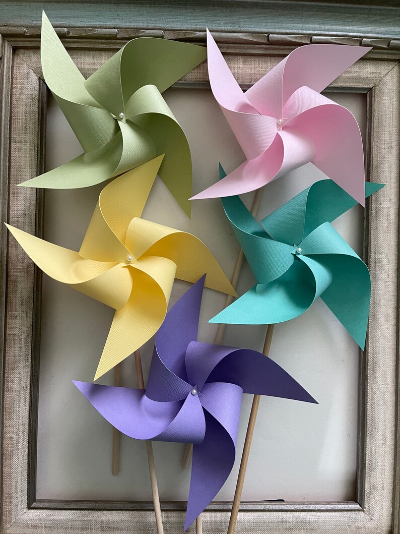 Pastel Spinning Paper Pinwheels Large Pastel Centerpieces - Etsy