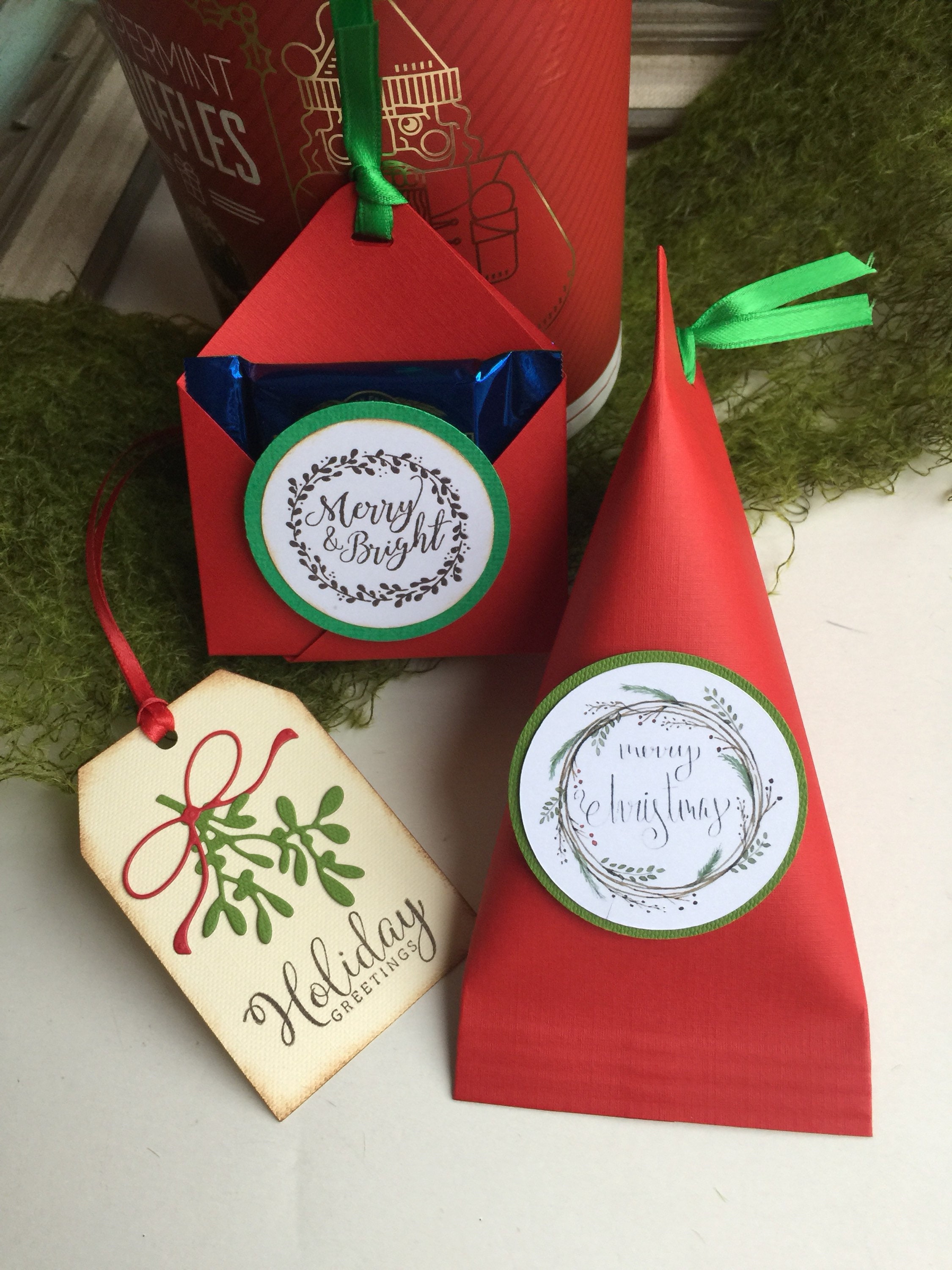 Christmas Mistletoe Gift Tags Handmade Paper Hang Tags | Etsy