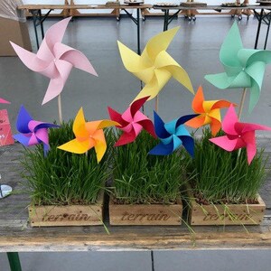 Pastel Spinning Paper Pinwheels Large Pastel Centerpieces Easter ...