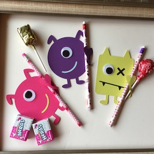Monster Love Valentine Class Exchange Pencil Favors Googly Eyes DIY ...