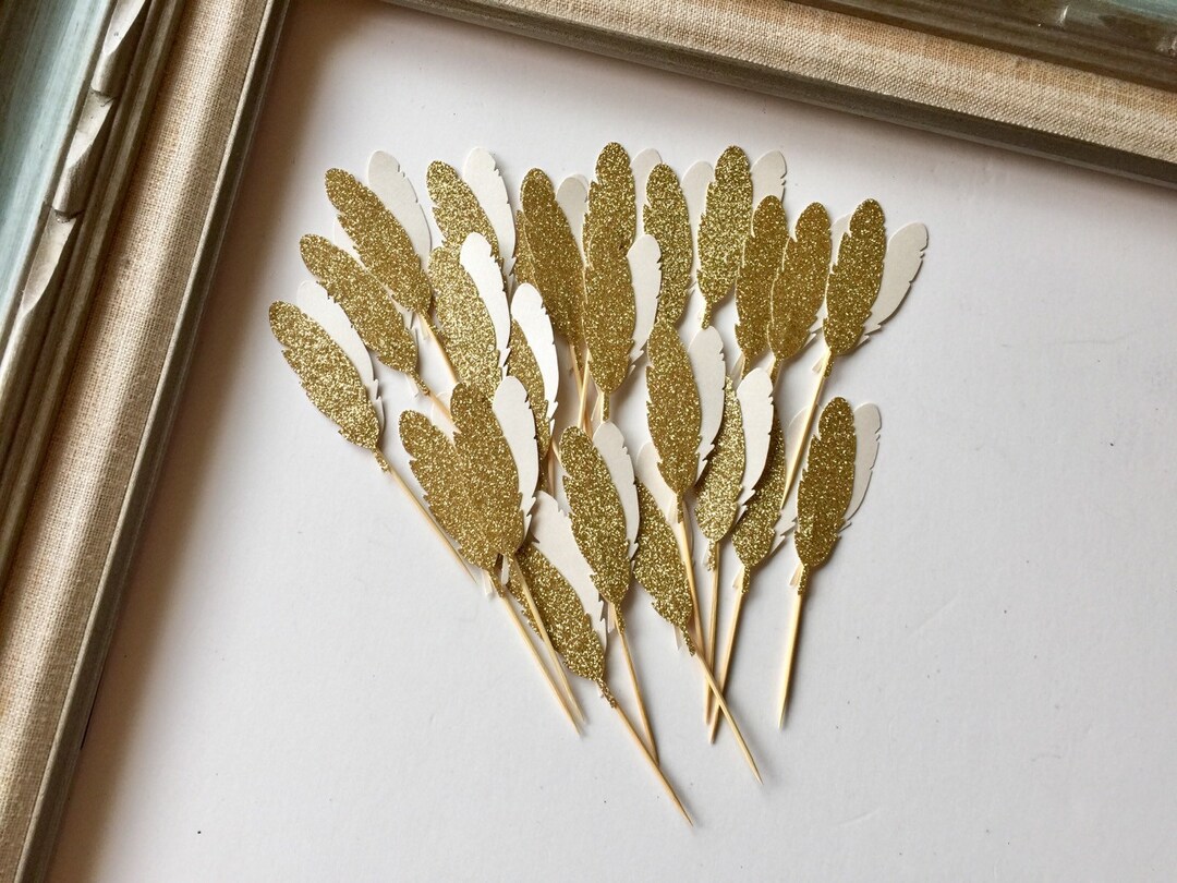 Feather Boho Cupcake Toppers Bohemian Wedding Bridal Shower Baby Shower ...