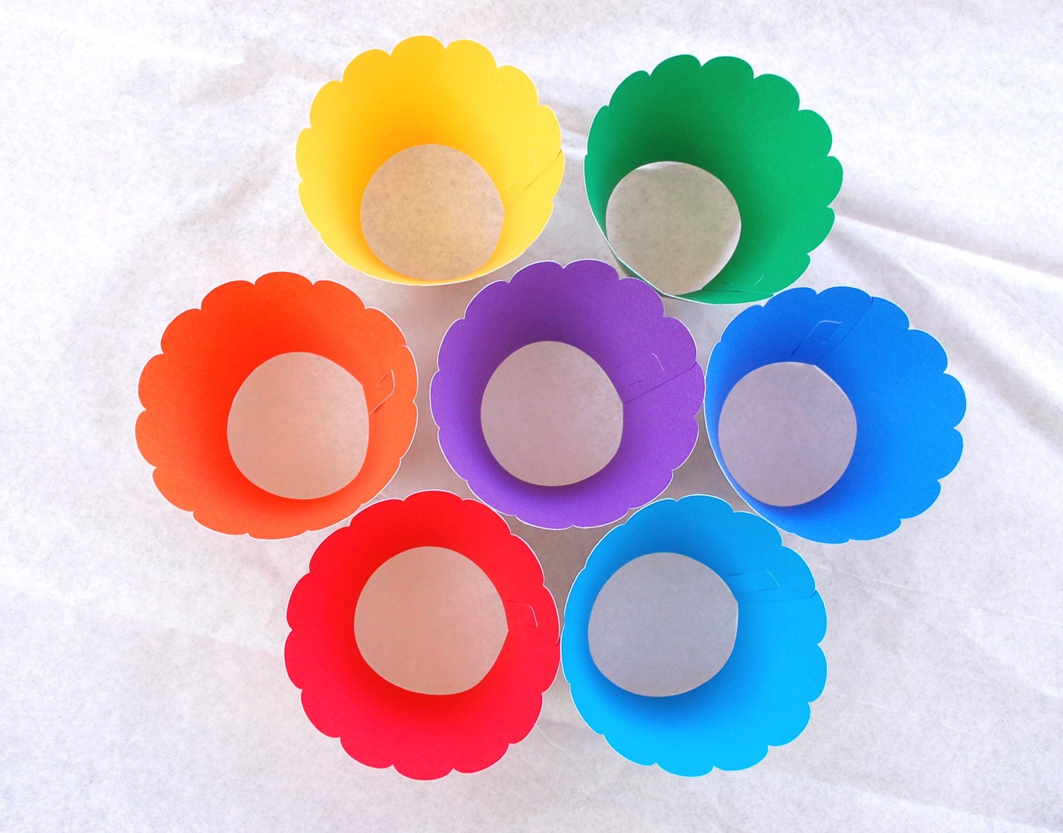 Rainbow Cupcake Wrappers Holders Primary Colors Unicorn | Etsy