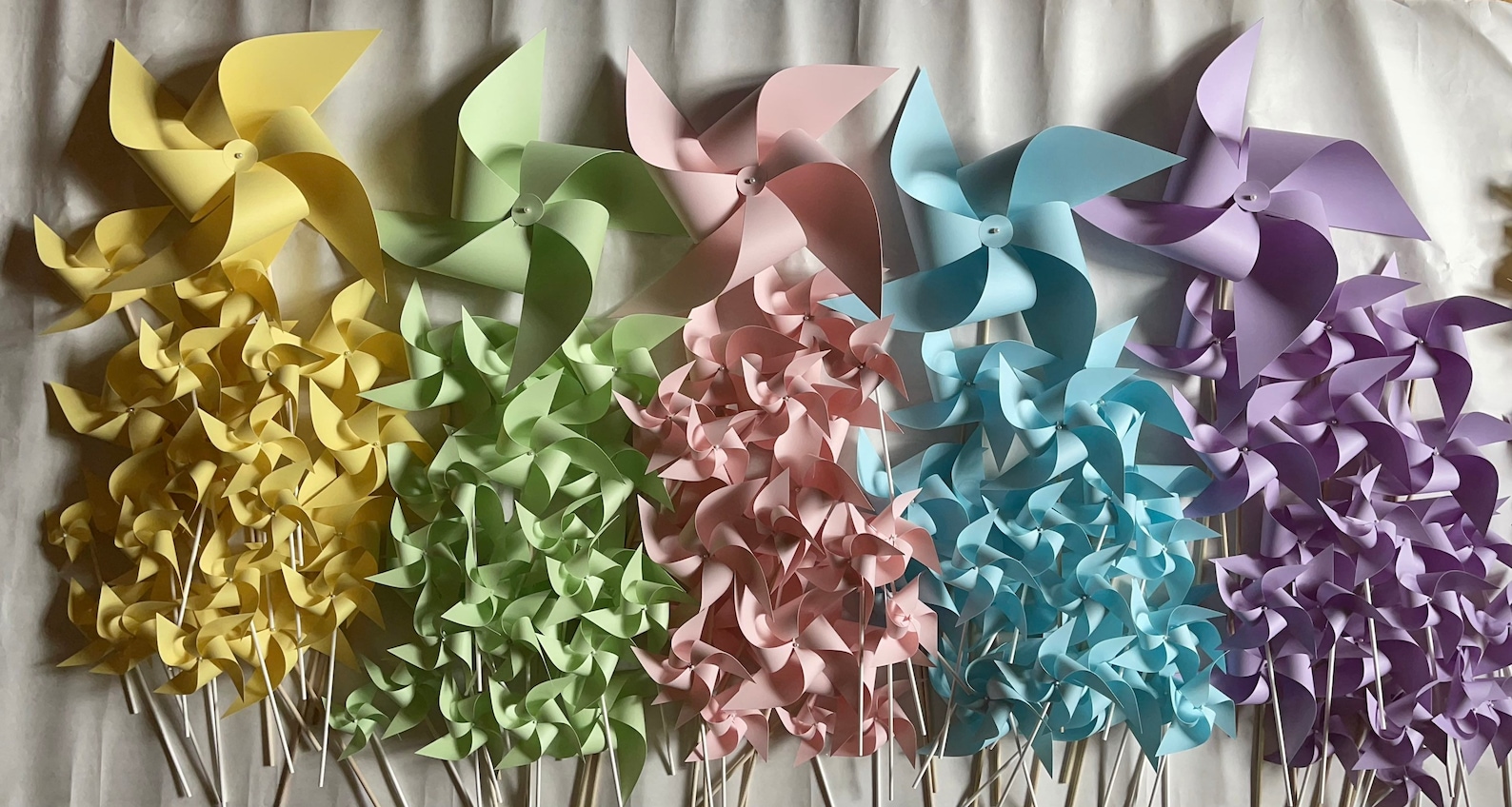 Party Paper Pinwheels in Pastel Colors, Unicorn Birthday, Baby Shower ...