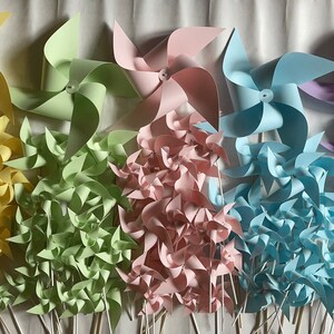 Party Paper Pinwheels in Pastel Colors, Unicorn Birthday, Baby Shower ...