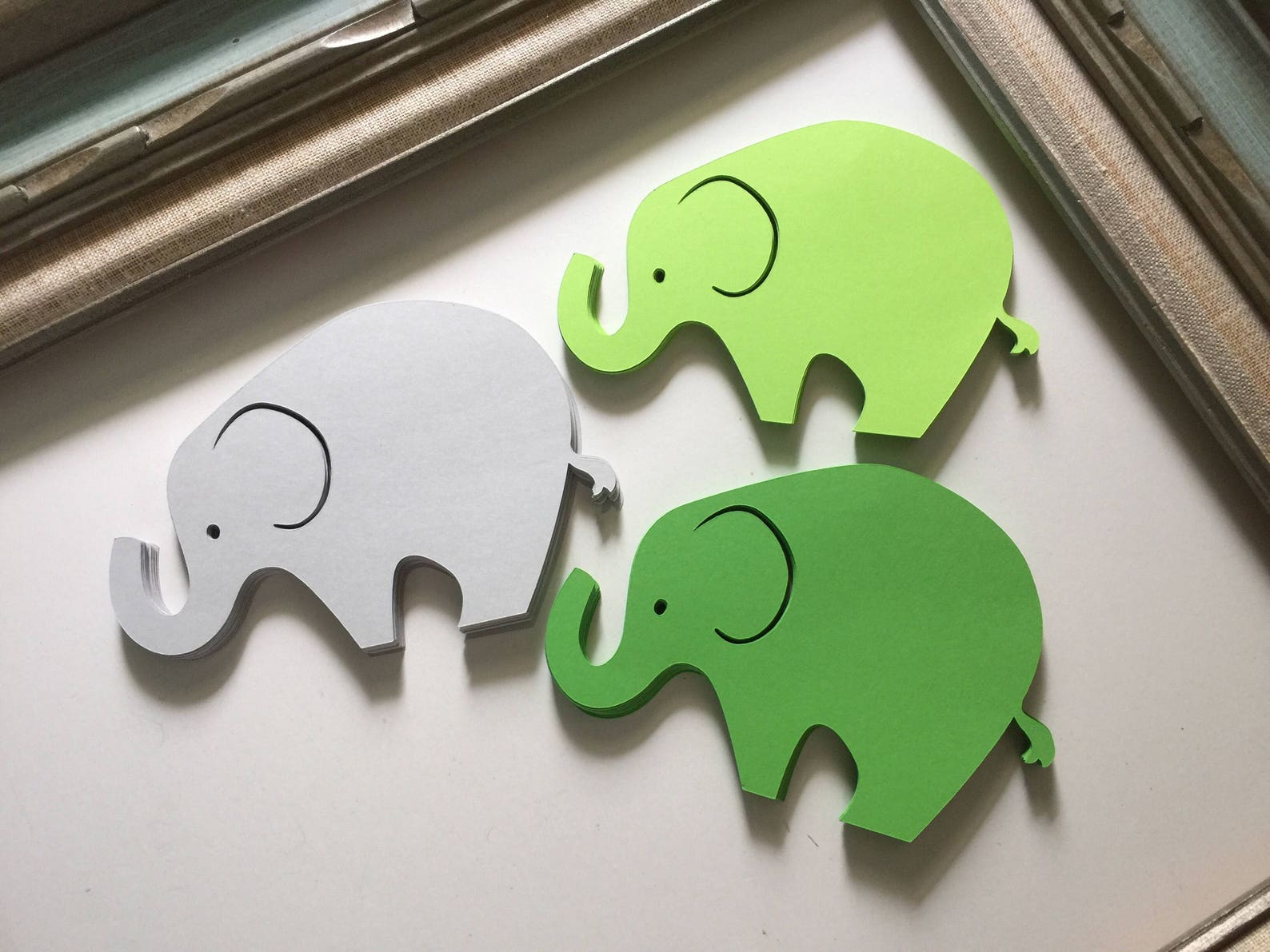 Baby Shower Elephant Die Cut Cutout Cut Outs Paper Parent Advice Card ...