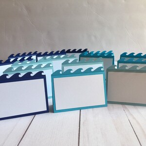 Ocean WAVE Placecard Tent Card Name Cards Under the Sea Birthday Party ...