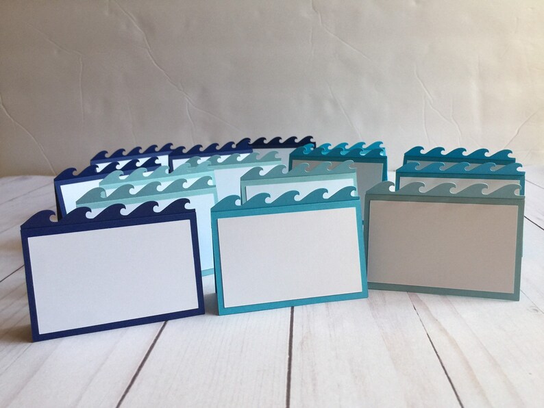 Ocean WAVE Placecard Tent Card Name Cards Under the Sea Birthday Party ...