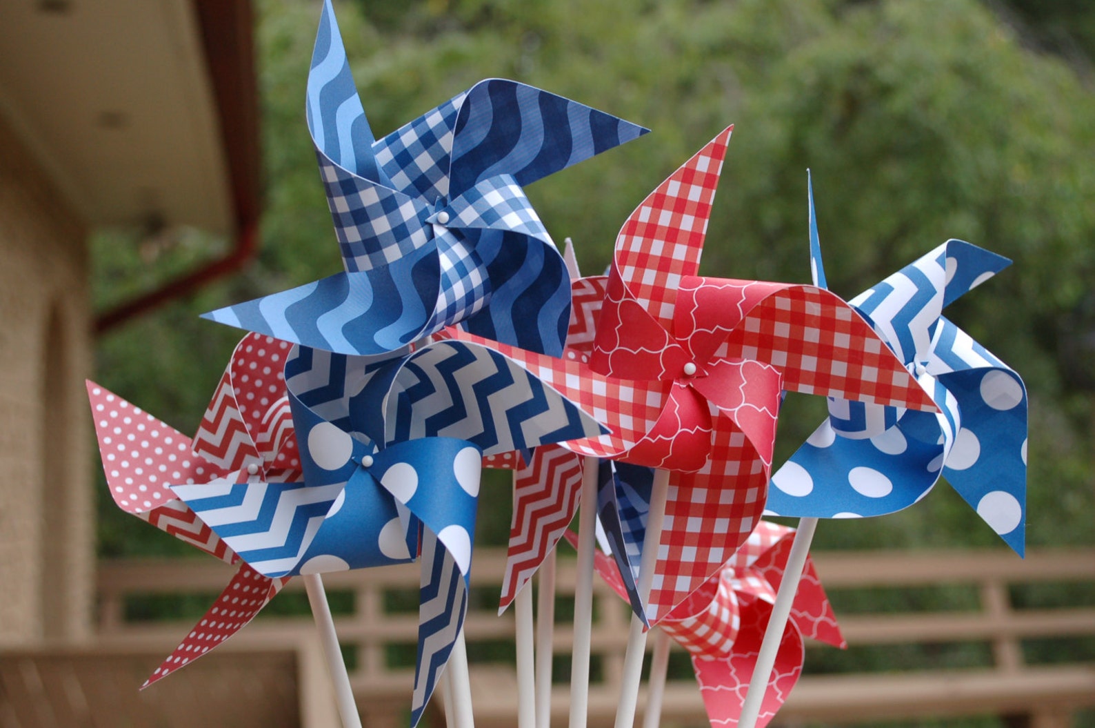 Patriotic Pinwheels Summer Nautical Pinwheel Boy Party BBQ 4th - Etsy