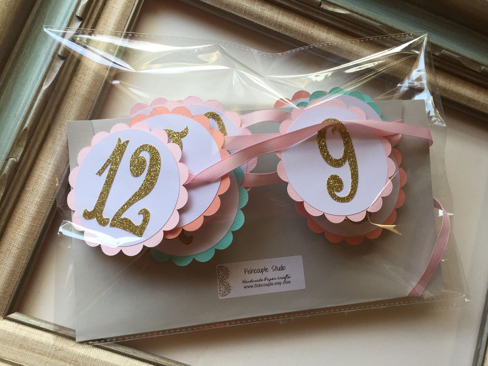 1st ONE Birthday Party Picture Photo Banner 12 Months Number Prop ...