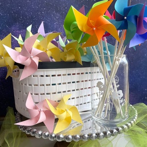 Rainbow Party Pinwheel Easter Pinwheel Cupcake Topper Rainbow ...