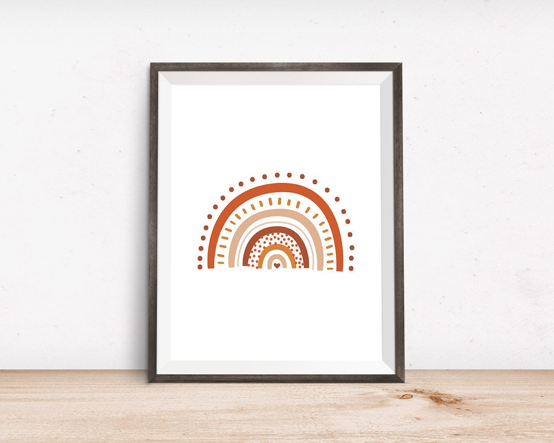 Boho Rainbow Printable Art Digital Nordic Modern Nursery Art Print ...