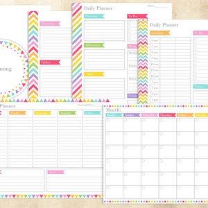 Planning Printables Rainbow Daily Planner Weekly Planner - Etsy
