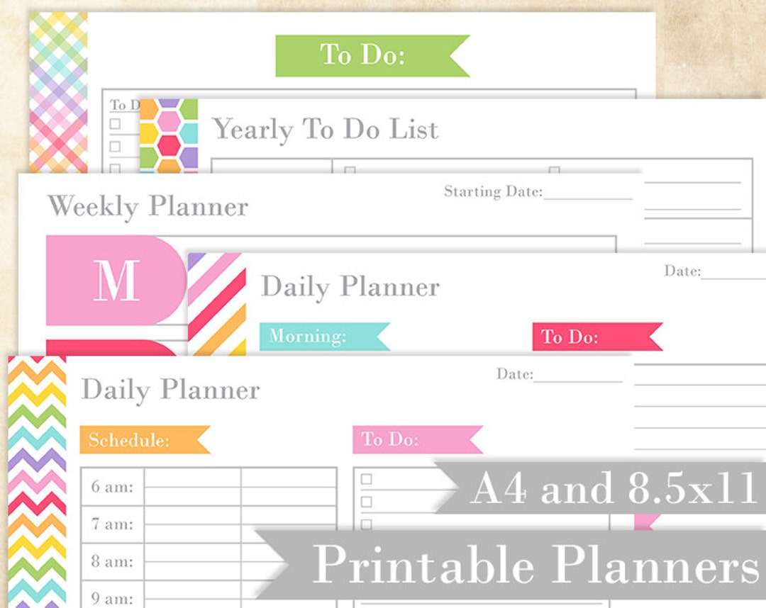 Planning Printables Rainbow Daily Planner Weekly Planner - Etsy