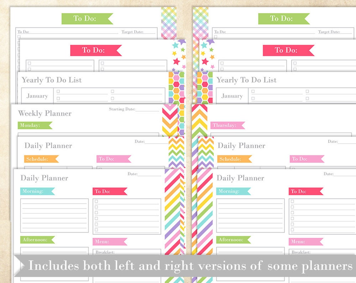 Planning Printables Rainbow Daily Planner Weekly Planner | Etsy