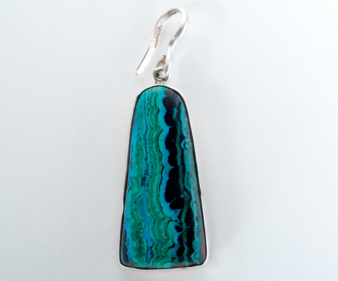 Vintage Pendant - Vintage Large Sterling Silver and Azurmalachite ...