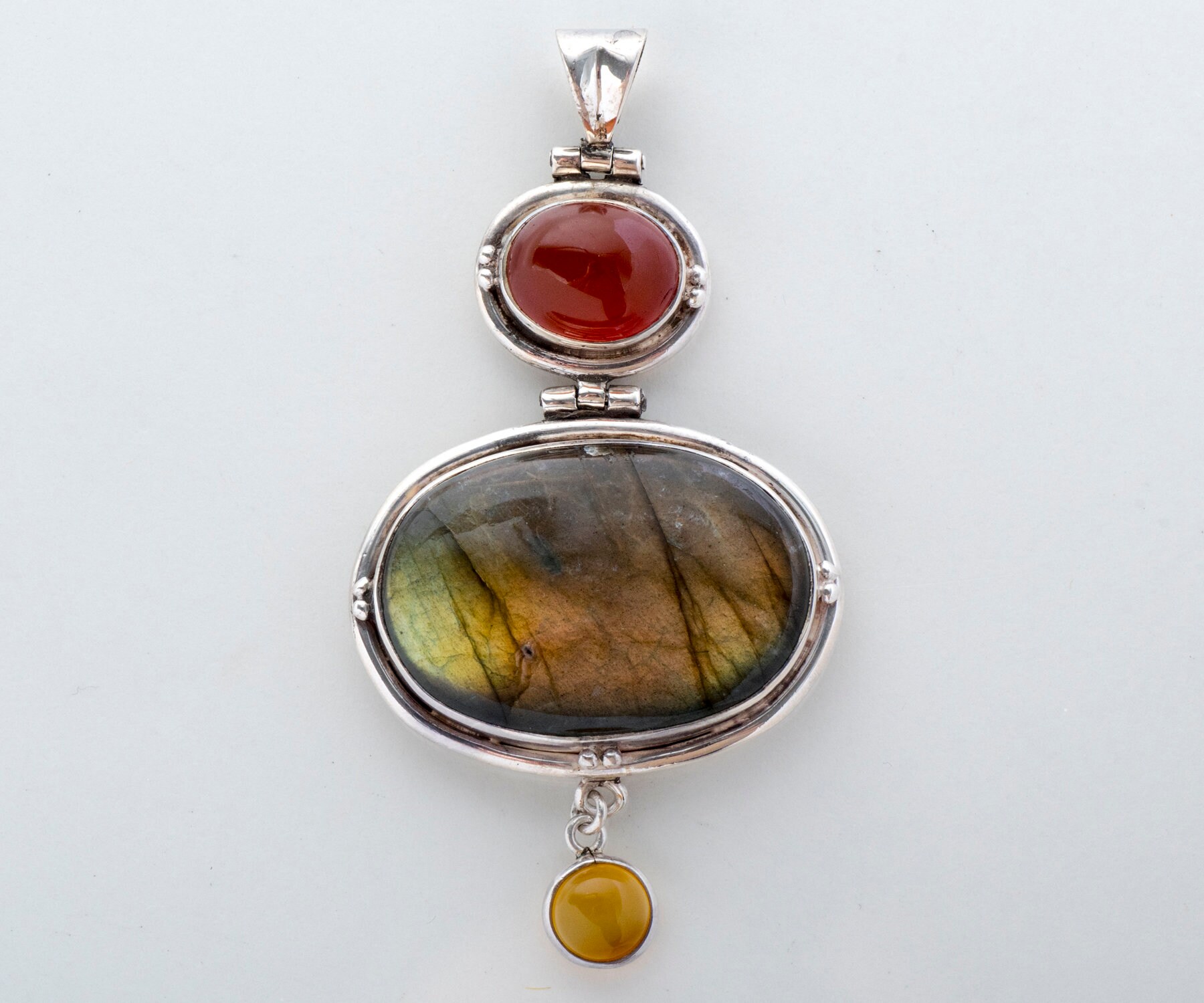 Vintage Pendant Vintage Sterling Silver Labradorite Multi-stone Pendant ...