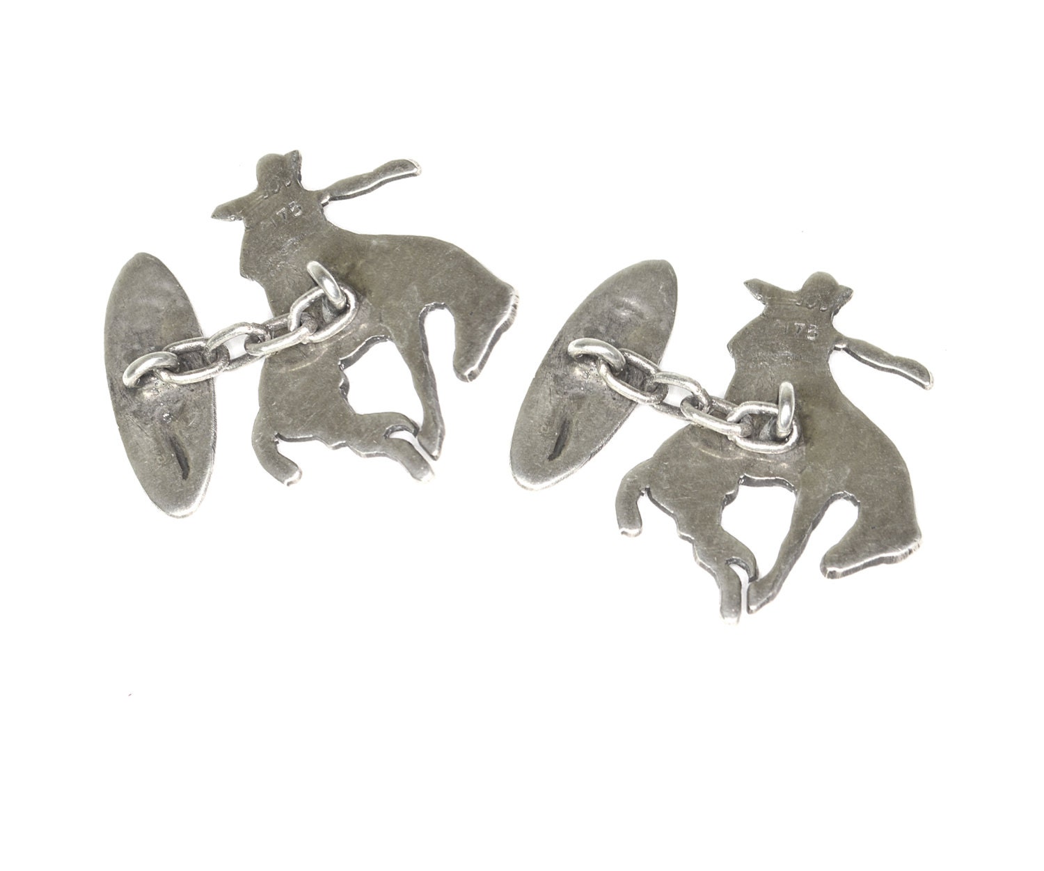 Vintage Cuff Links - Vintage Sterling Silver Cowboy Cuff Links - Etsy