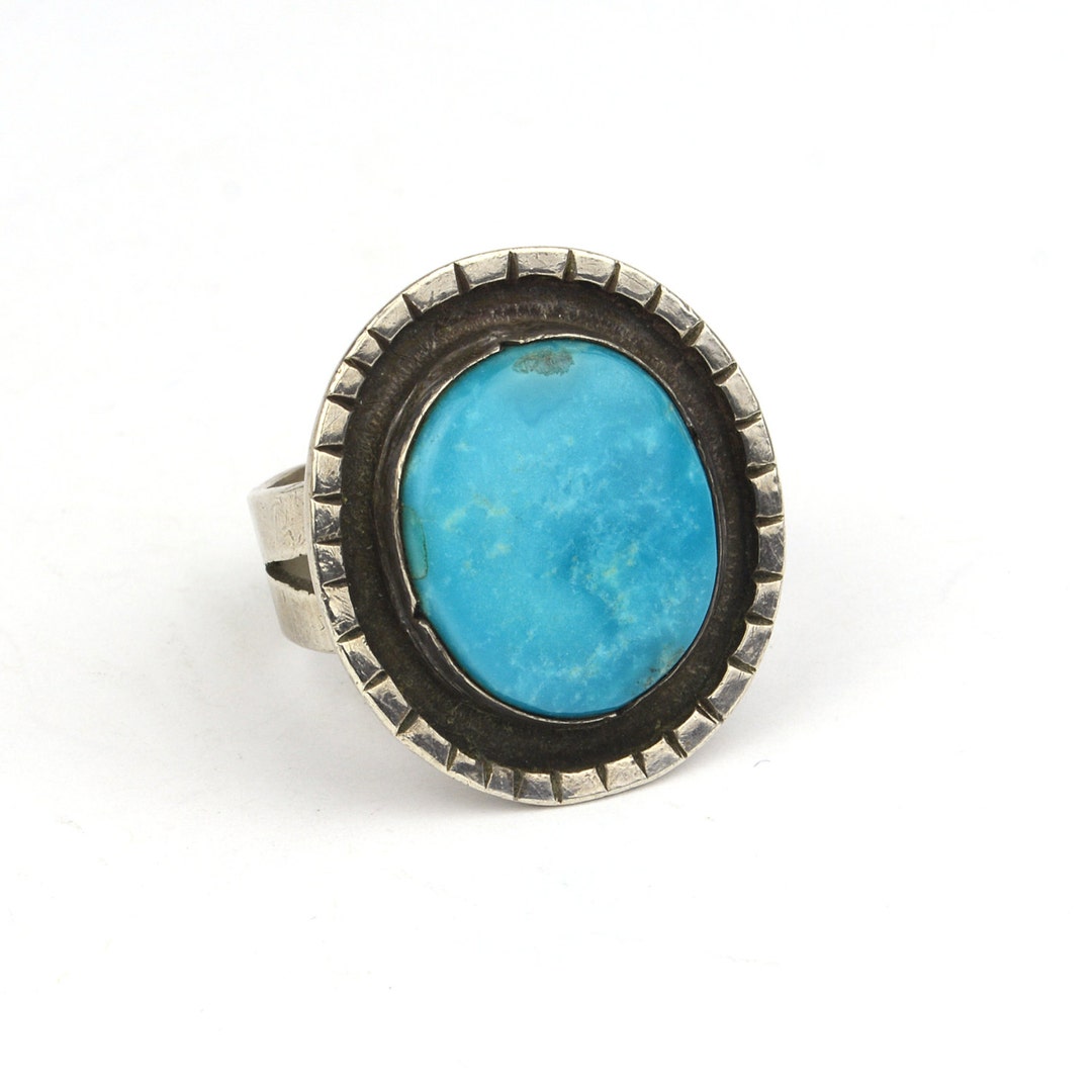 Vintage Ring Vintage Turquoise and Sterling Silver Ring - Etsy