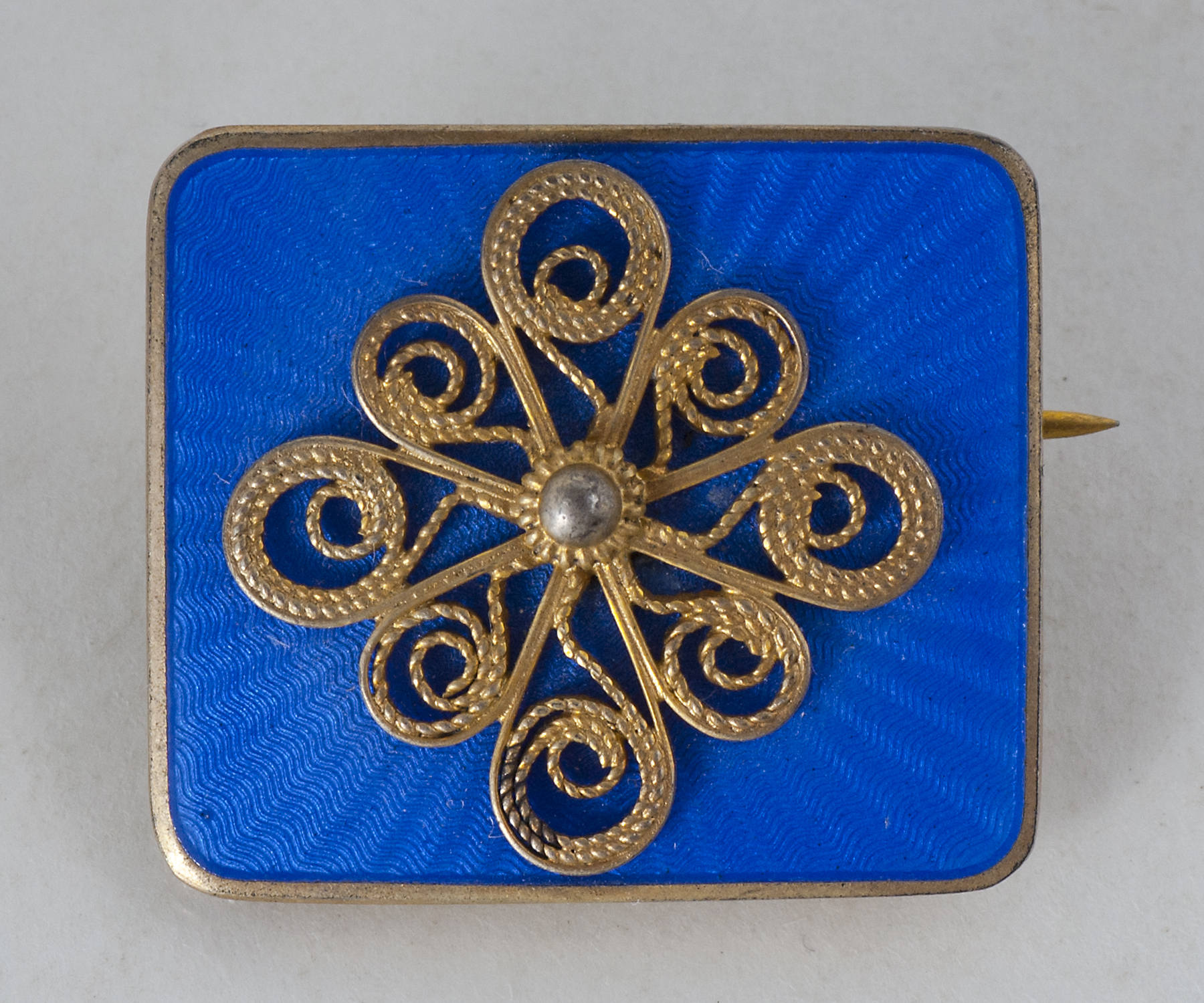 Vintage Pin - Vintage Blue Enamel Sterling Pin - Etsy