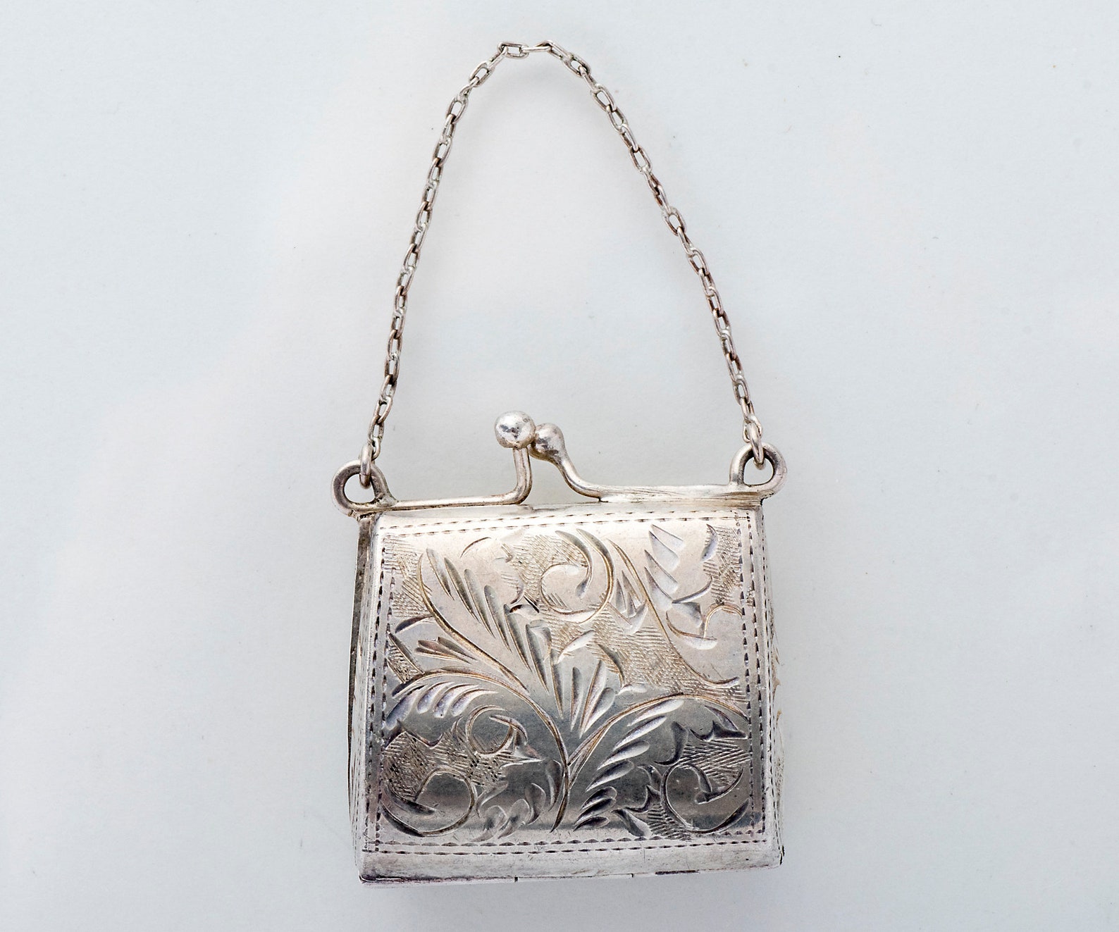 Vintage Pendant - Vintage Sterling Silver Purse Locket/pendant - Etsy