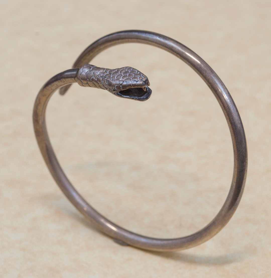 Vintage Bangle Vintage Sterling Silver Snake Bangle Bracelet - Etsy