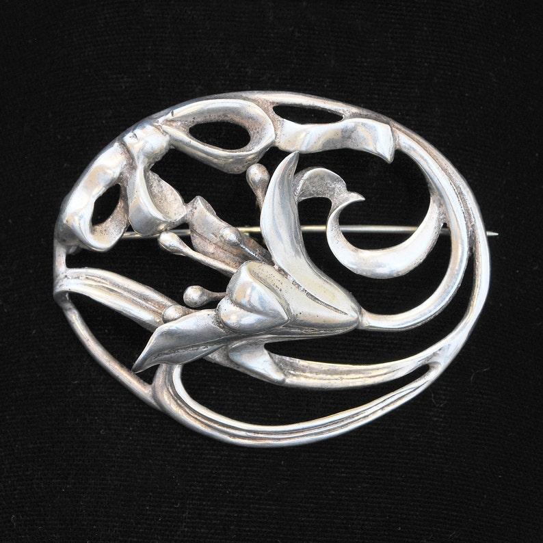 Vintage Pin Vintage Heavy Sterling Silver Flower Pin - Etsy