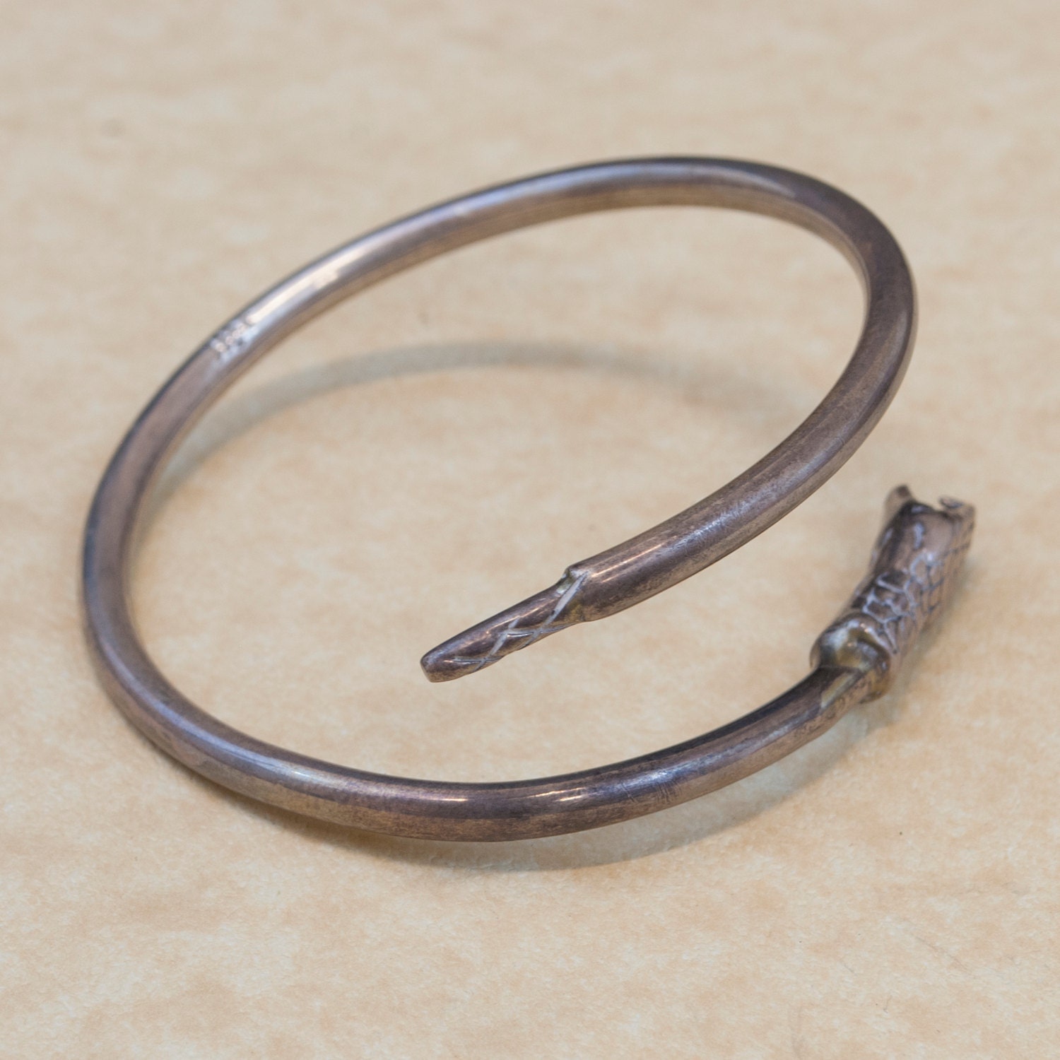 Vintage Bangle Vintage Sterling Silver Snake Bangle Bracelet - Etsy