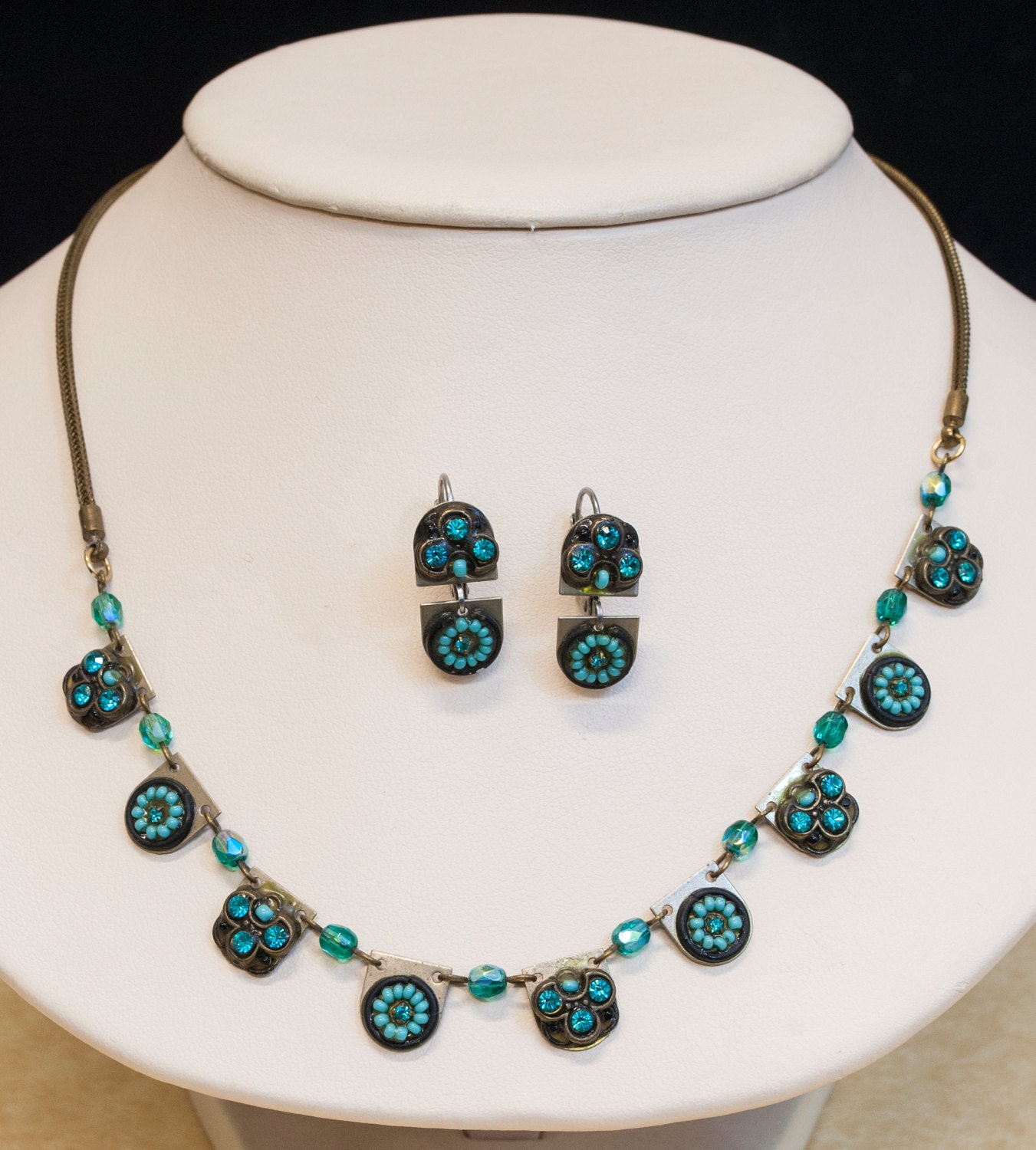 Vintage Necklace - Designer Adaya Necklace and Dangle Earring Set From ...
