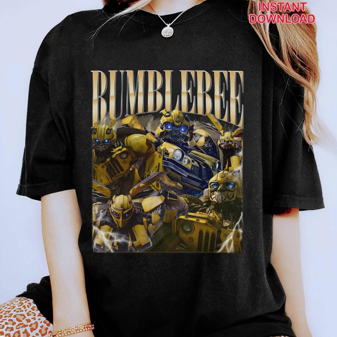 Bumblebee Vintage Graphic PNG File, Transformers Movie Homage TV Shirt ...