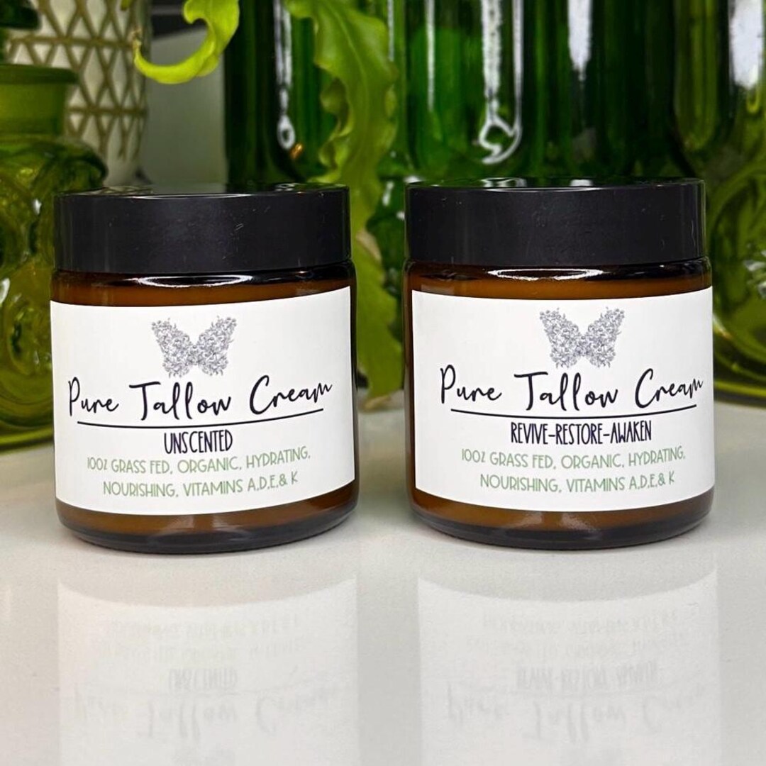 Beef Tallow Cream Unscented and Essential Oils Lavender Rosemary ...