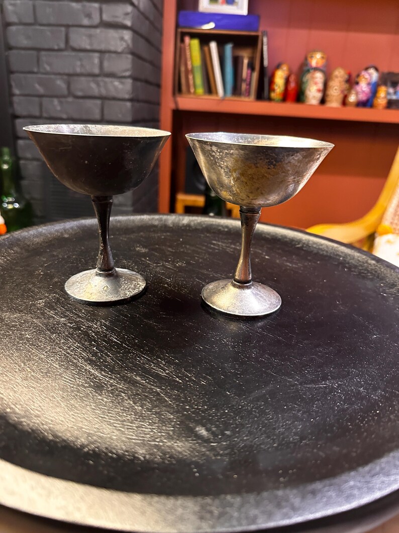 Vintage Salem Portugal Silver Plated Champagne Goblets - Etsy