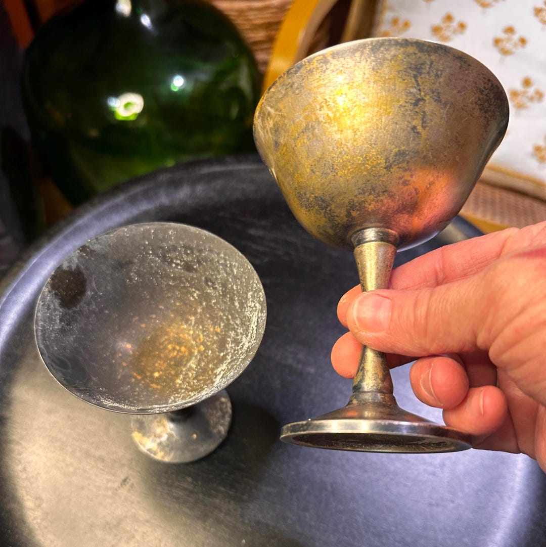 Vintage Salem Portugal Silver Plated Champagne Goblets - Etsy
