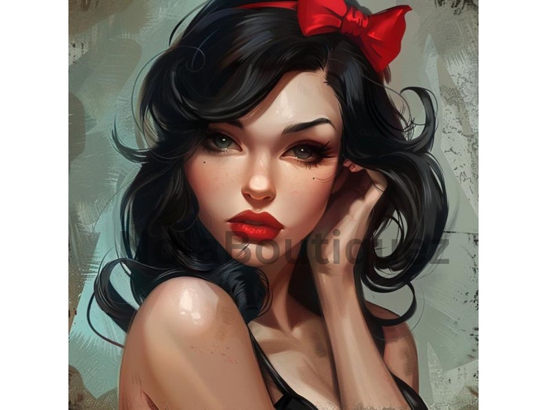 Beautiful Pin Ups, Girl Digital File, Pin up Girl Design, Pin up Art, Pin up Feminine Design ...
