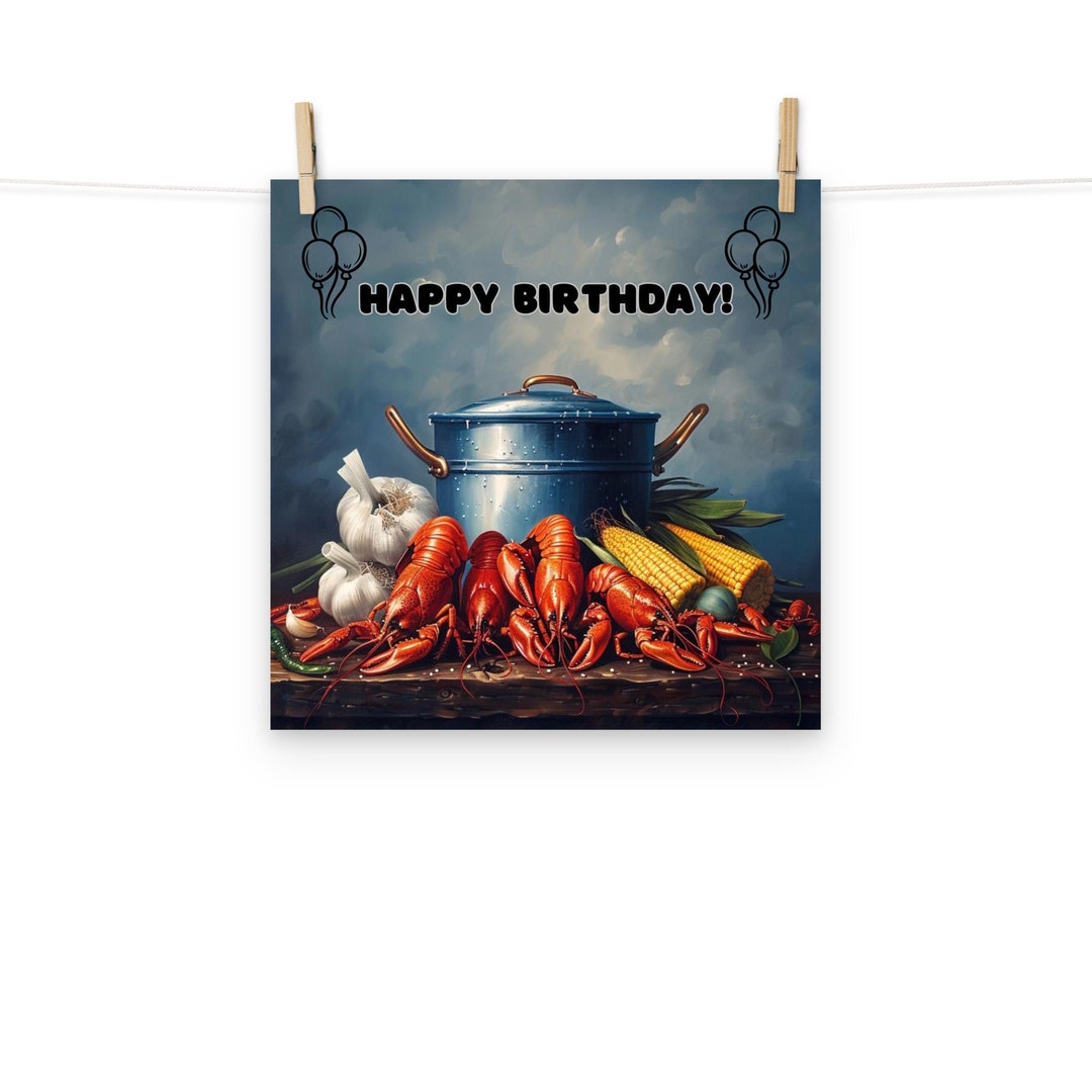 Crawfish Happy Birthday Poster, Crawfish Poster, Crawfish Celebration ...