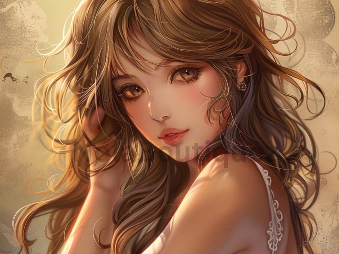 Beautiful Anime Girl Digital File, Anime Girl Design, Anime Art, Anime ...