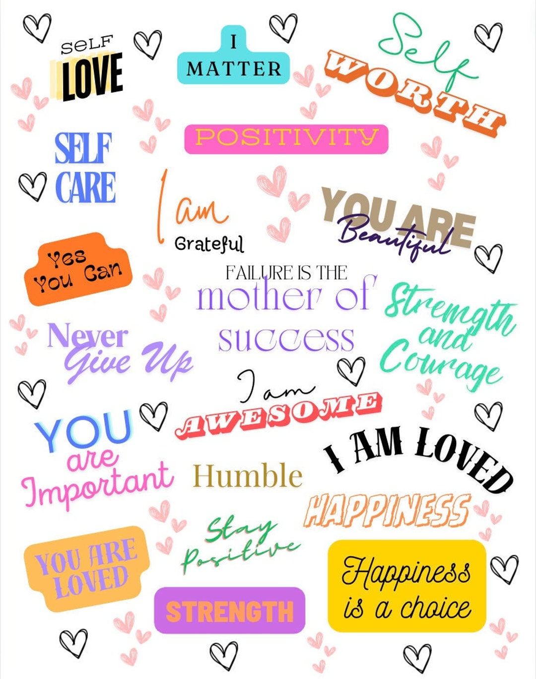 Positive Affirmation Digital PDF, PNG, Printable, Work Positivity ...