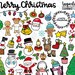 Christmas Doodles Clipart Super Pack, PNG, Santa Claus, Christmas Tree ...