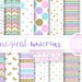 Pastel Digital Paper, Unicorn Patterns, Silhouette, Mint, Purple, Pink ...