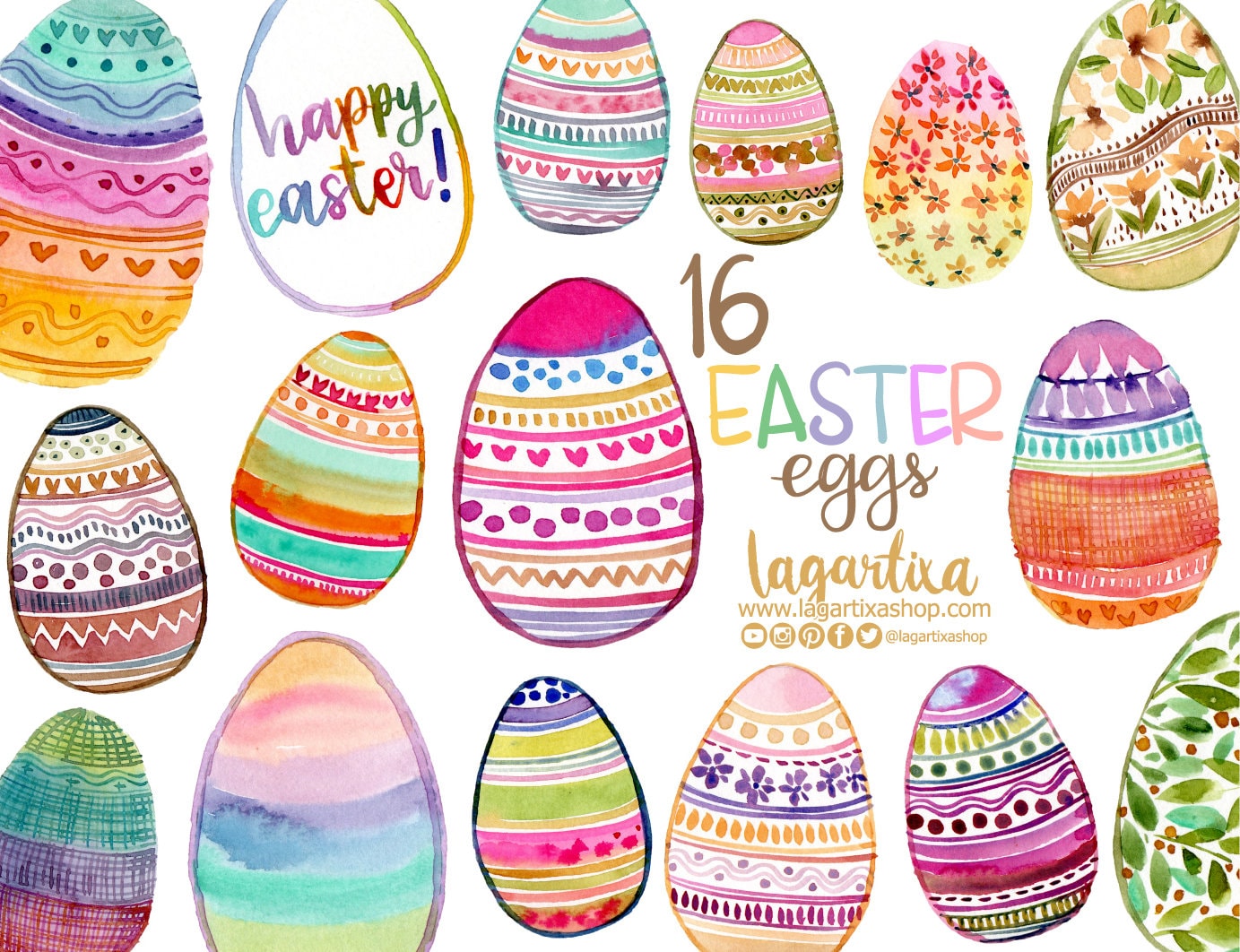 Happy Easter Bunny Eggs Sun Tulips Flowers Chick Mushrooms Clipart ...