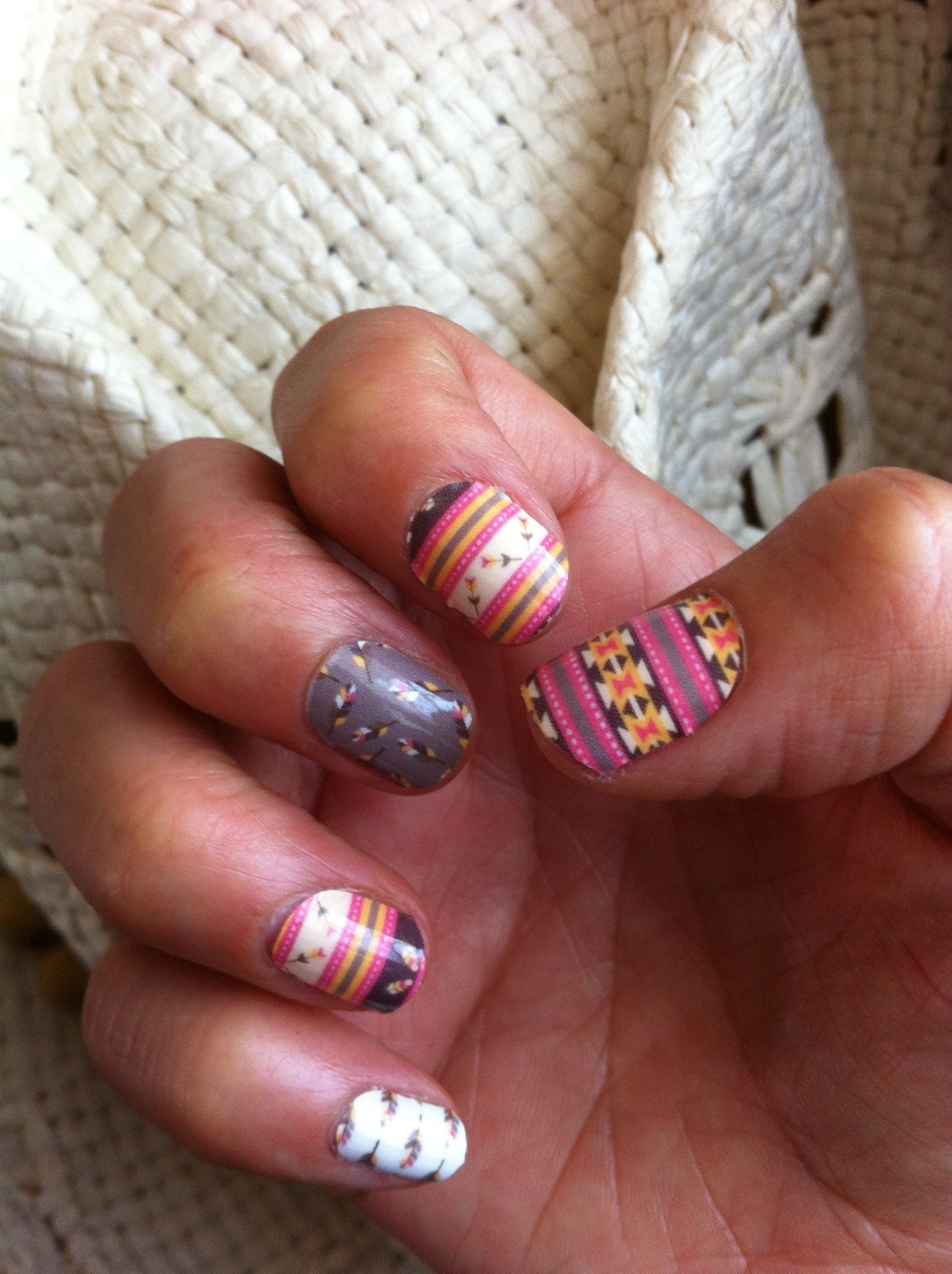 Tribal Digital Paper Pale Purple Pink Yellow Chevron American Native ...