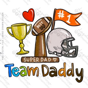 Father's Day Team Daddy American Football | T-shirt Design Chalk ART ...